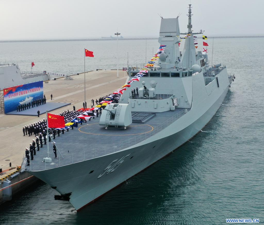 Mise en service de la première frégate chinoise de type 054B - Xinhua - french.news.cn